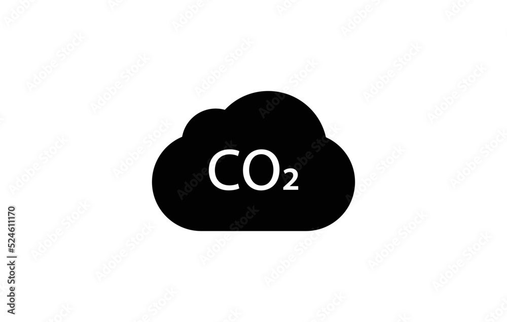 co2 emissions icon. carbon dioxide pollution. ecology and environment ...