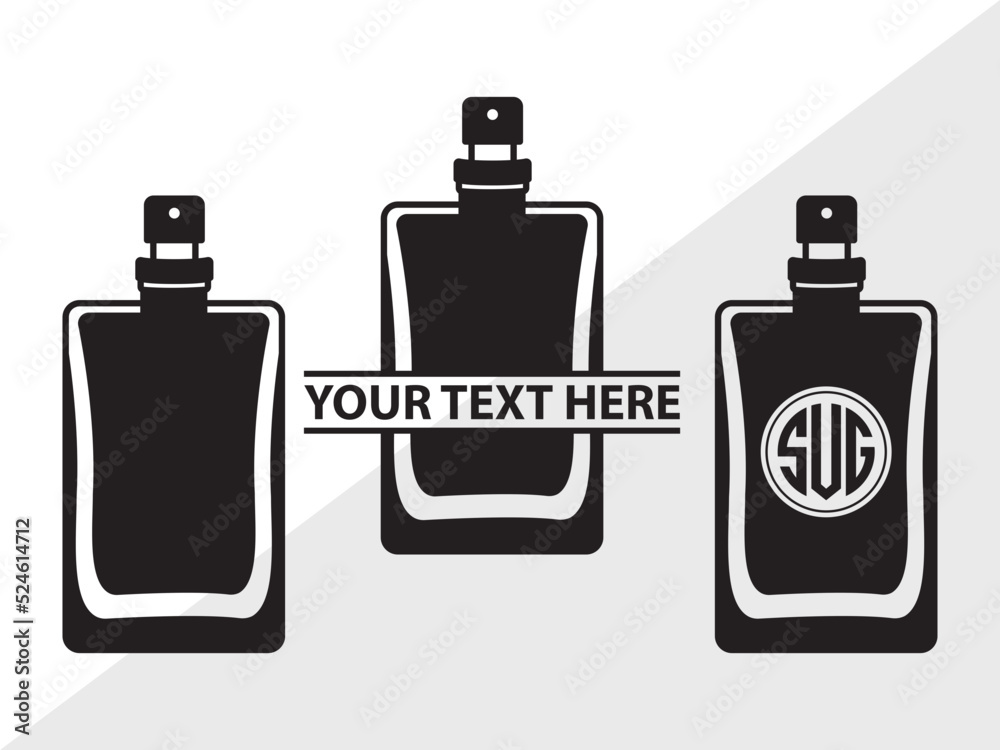 Stockvector Perfume Bottle Monogram SVG, Scent Bottle Svg, Womens ...