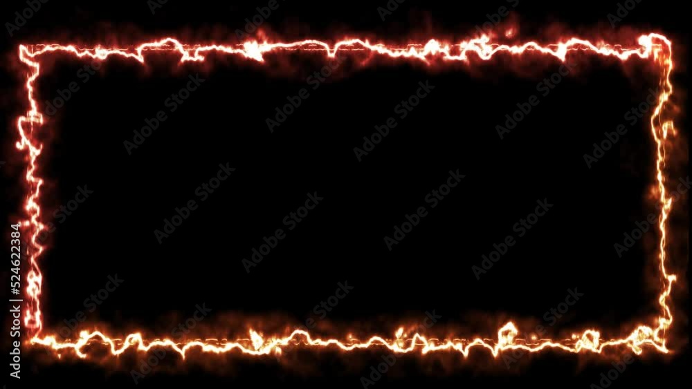 abstract loop animation red fire flame inferno, electric line glowing ...