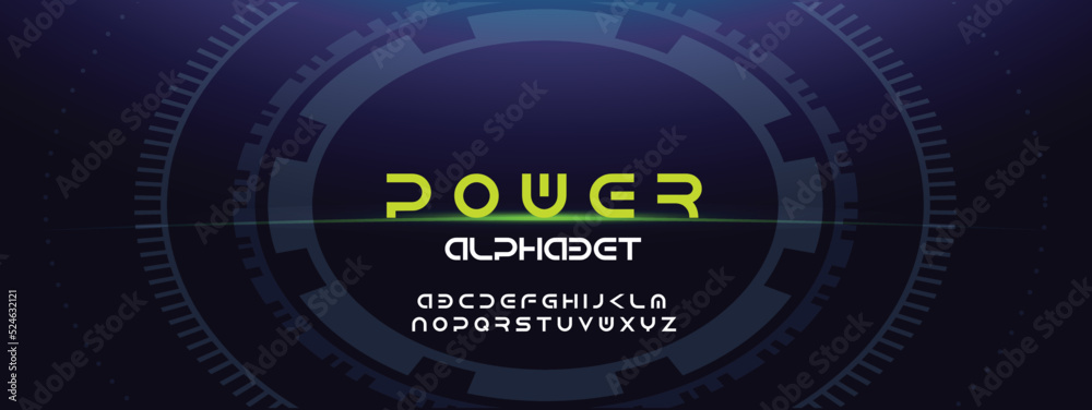 Vetor de POWER Modern Bold Font. Regular Italic Number Typography urban ...