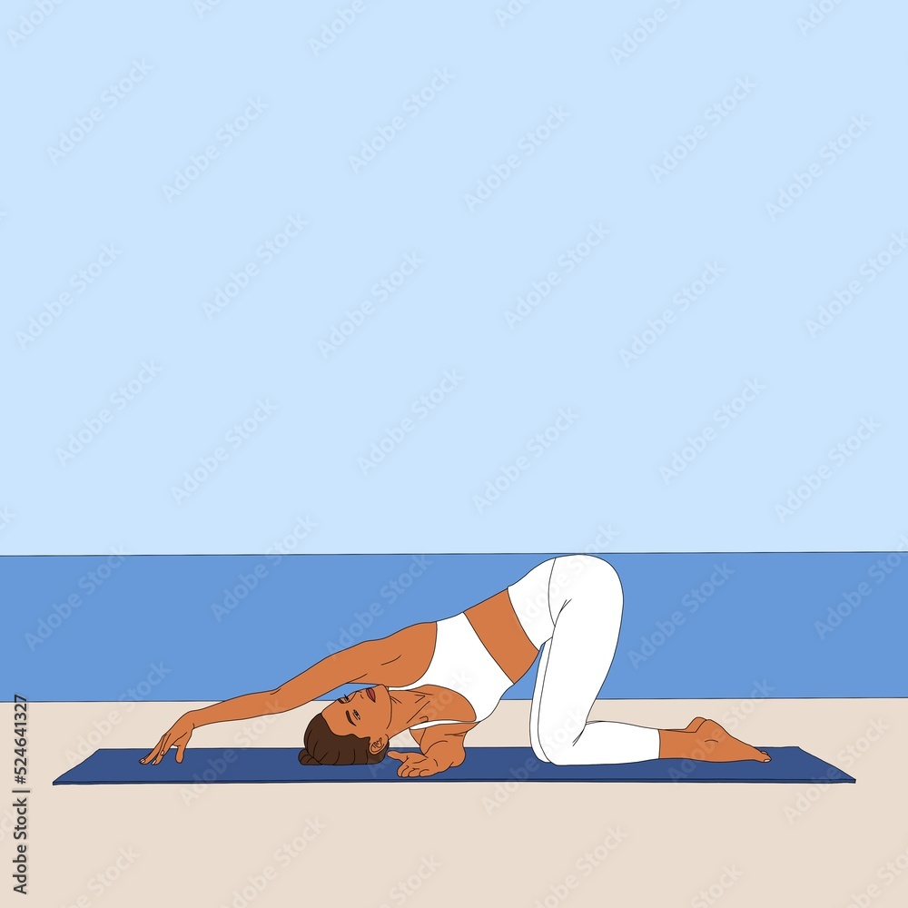 Thread The Needle Pose / Urdhva Mukha Pasasana. The beautiful woman ...