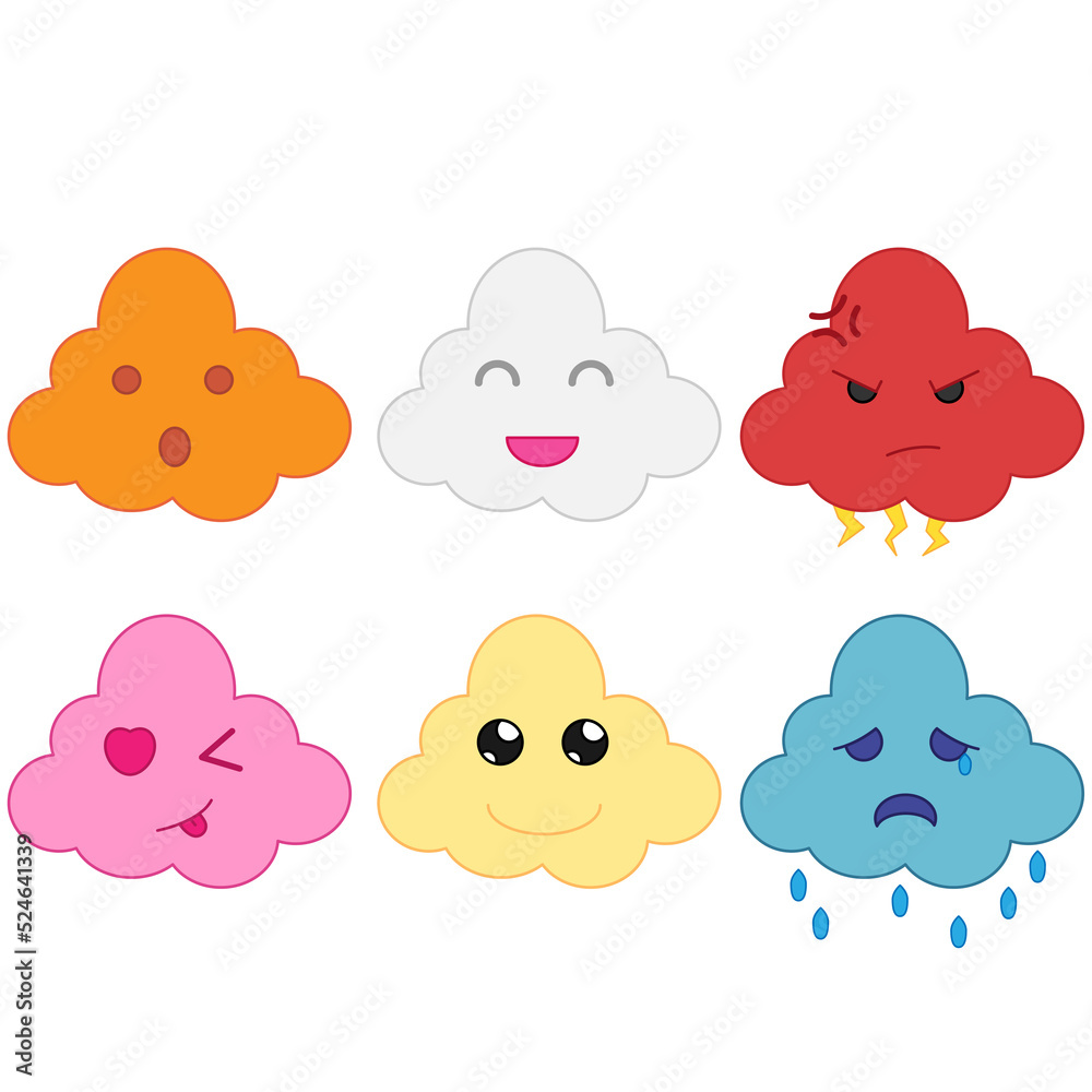 Cloud landscape. Color cloud. Weather and mood. Cloud icon illustration ...