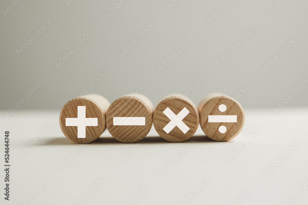 mathematic concept.,White color of mathematical operations or Plus ...