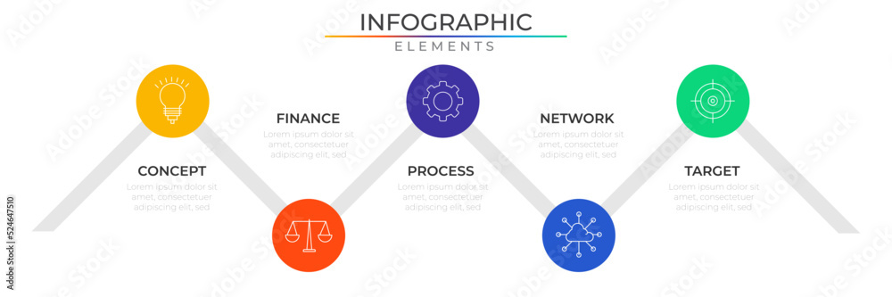 Connect infographic elements concept design vector with icons. Business ...