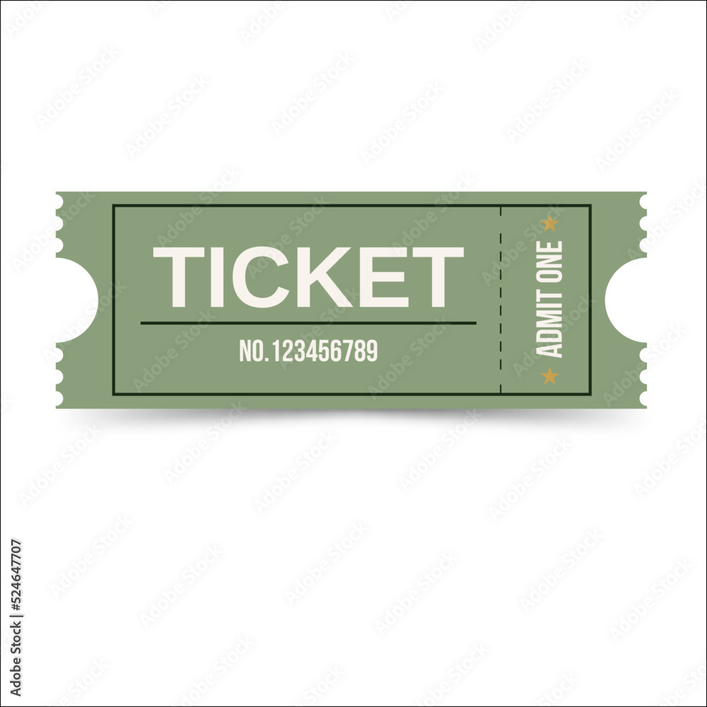 vector ticket in vintage style. design for ticket music or movie ...