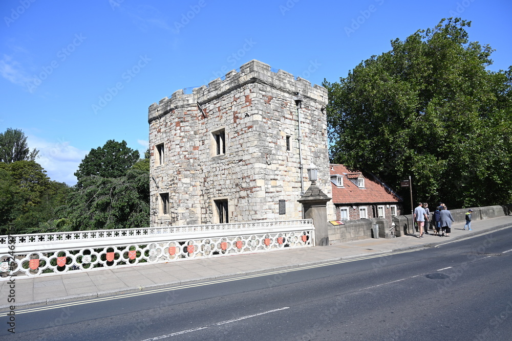 York city street view, Historic medieval walled City of york, England ...