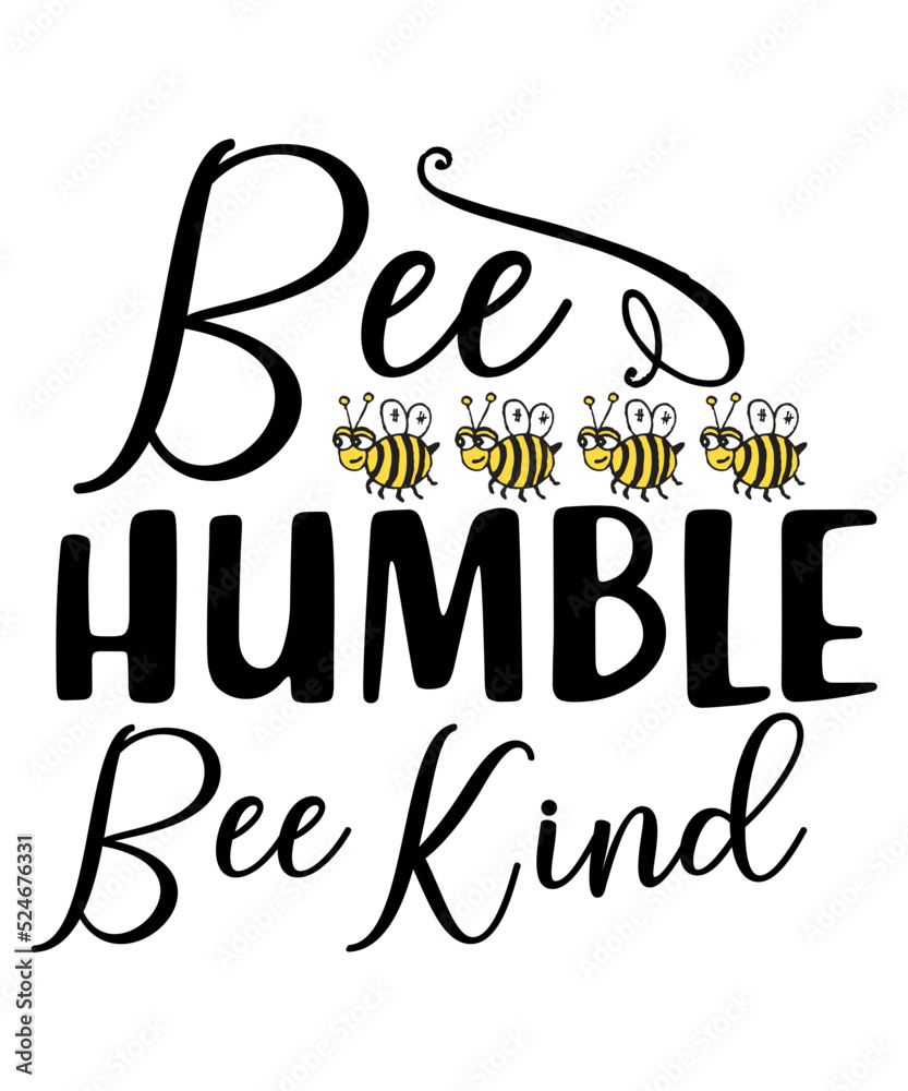 Bee SVG Bundle, Bee Kind SVG, Bee Happy SVG, Bee Trails svg, Bee Hand ...