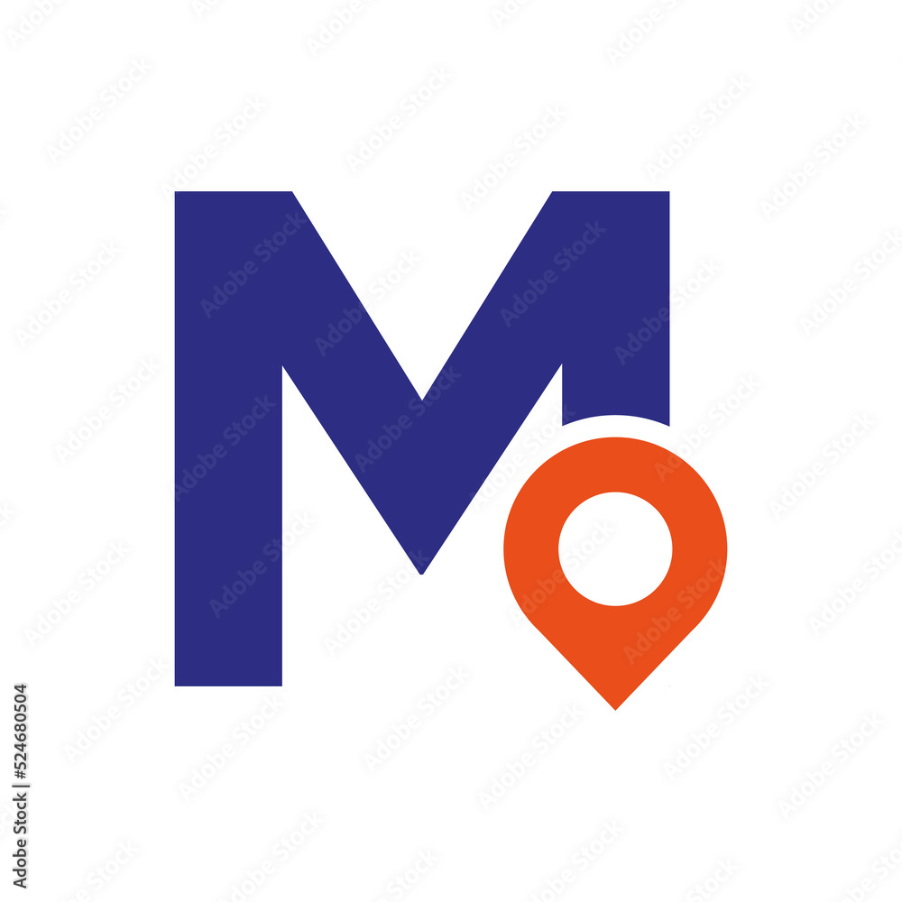 Letter M Location Logo Design Sign. Location Icon Concept With Alphabet ...