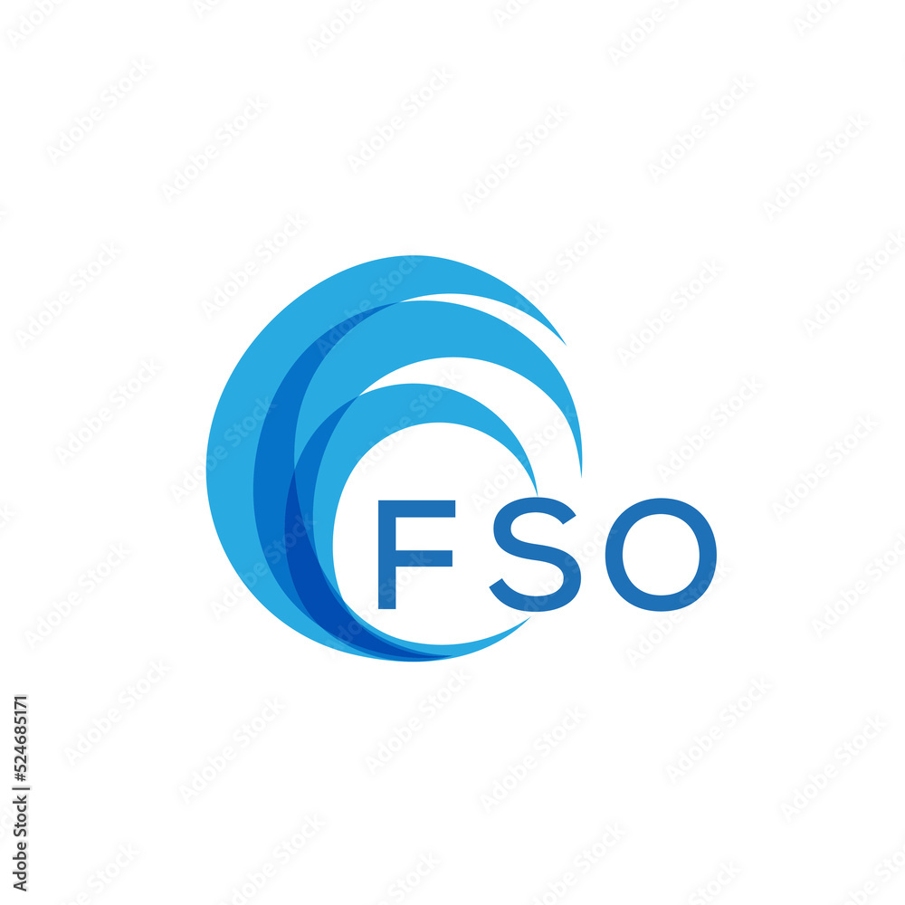 FSO letter logo. FSO blue image on white background. FSO Monogram logo ...