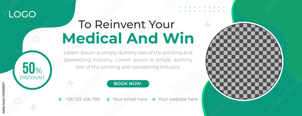 Healthcare Medical cover and social media post design vector template ...