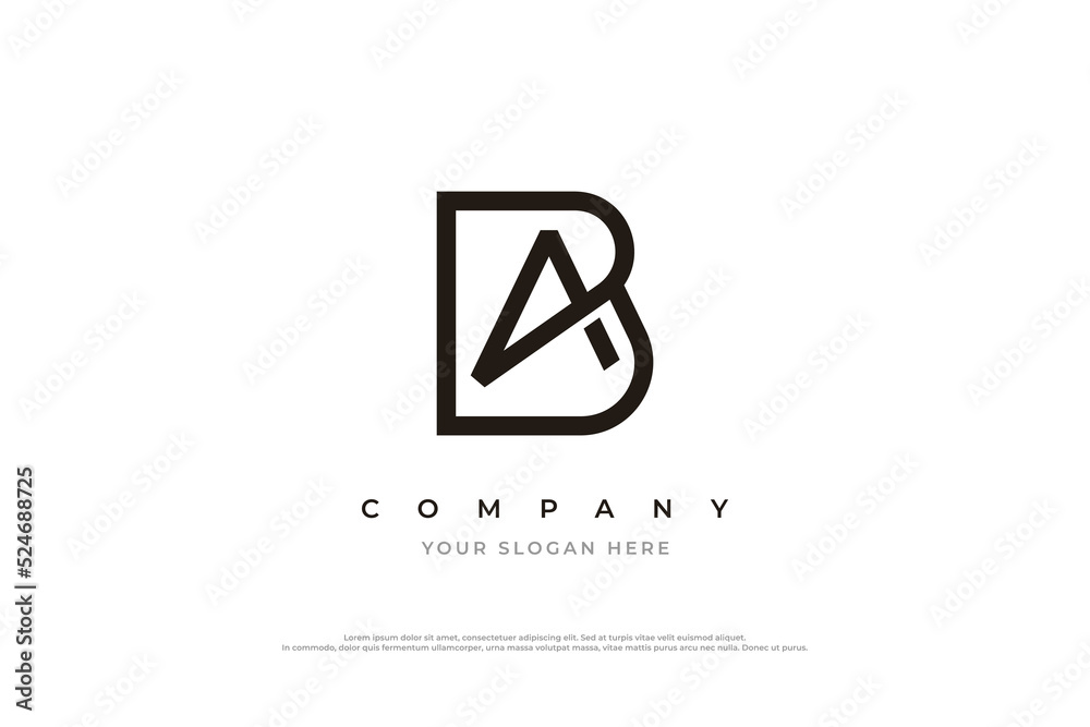 Initial Letter AB Logo or BA Monogram Logo Design Vector Stock Vector ...