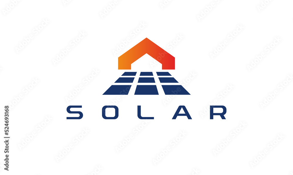 Solar Panel Sun Energy Logo Stock Vector | Adobe Stock