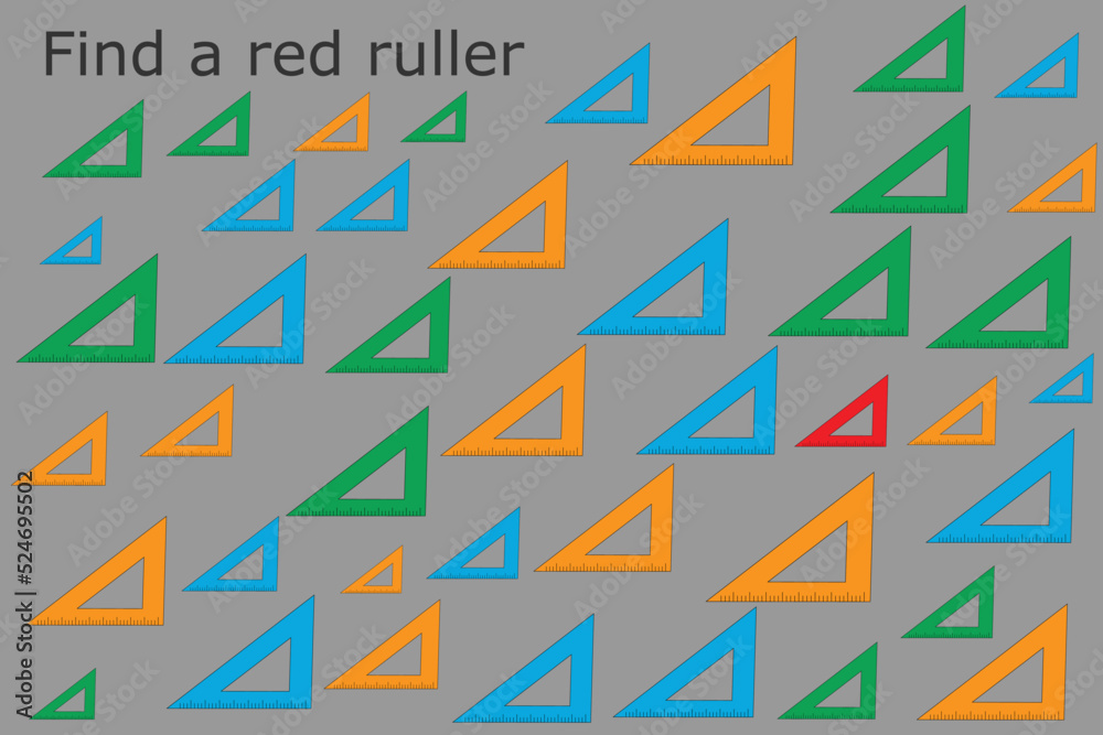 Find a red ruller. Worksheet for preschool kids, kids activity sheet ...