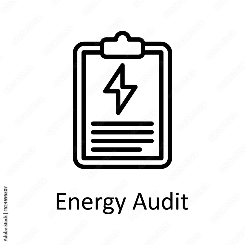 Energy Audit vector Outline Icon Design illustration on White ...