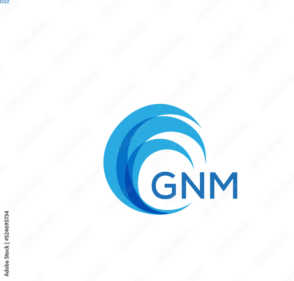 GNM letter logo. GNM blue image on white background. GNM Monogram logo design for entrepreneur ...