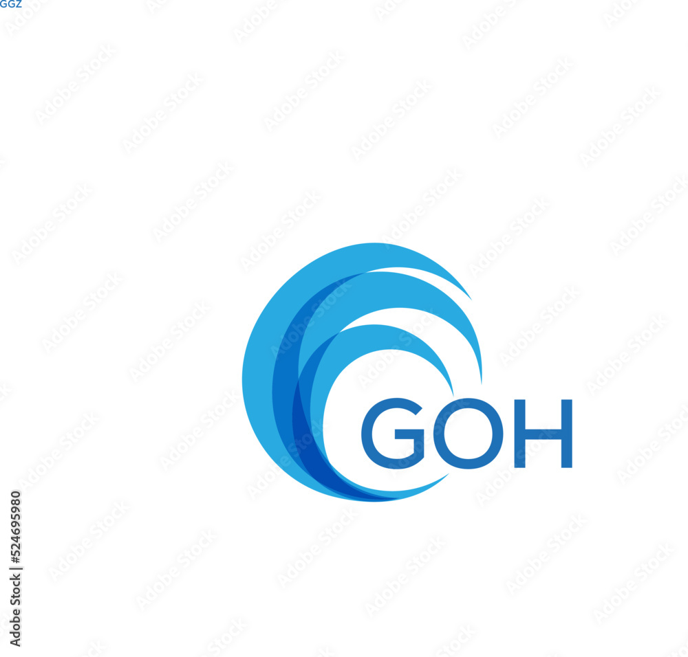 GOH letter logo. GOH blue image on white background. GOH Monogram logo ...