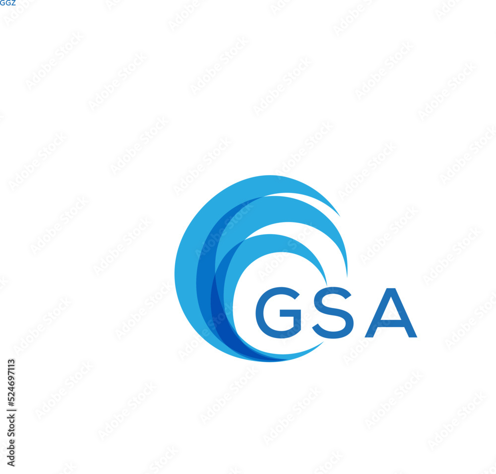 GSA letter logo. GSA blue image on white background. GSA Monogram logo ...