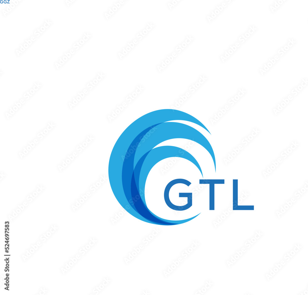 GTL letter logo. GTL blue image on white background. GTL Monogram logo ...