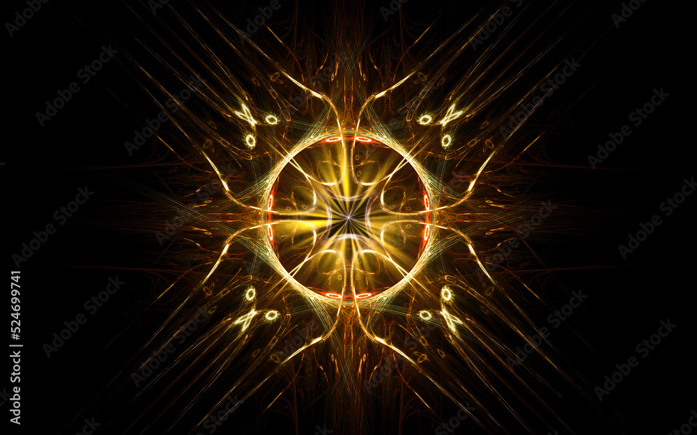 abstract illustration of a computer generated fantastic flower of ...