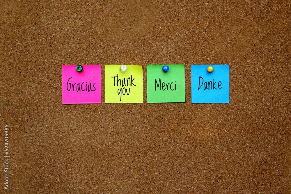 Multicolor notes with important message, motivation and reminders on ...