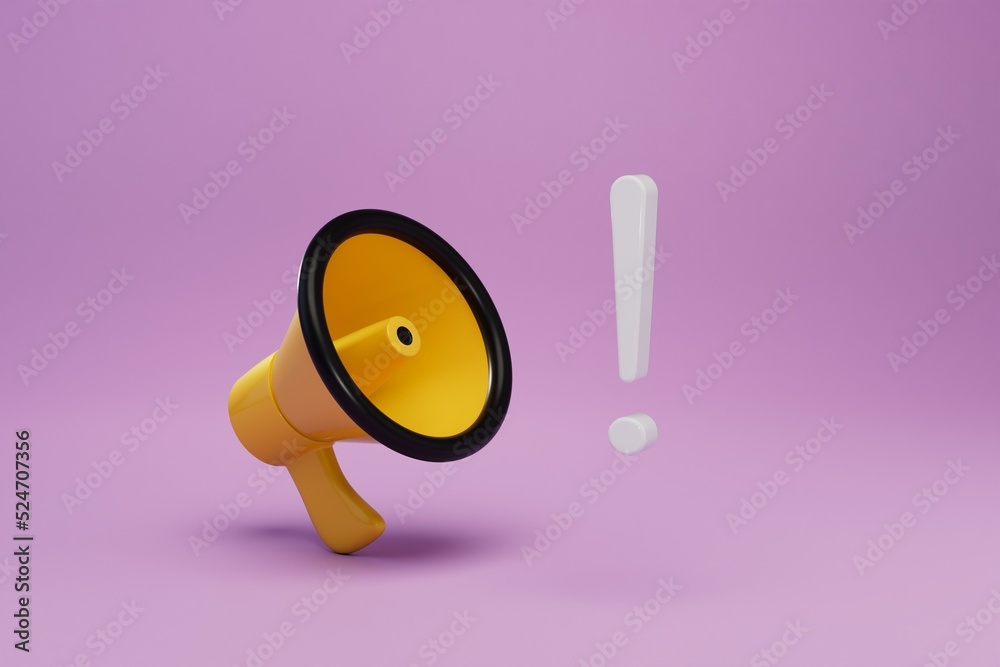 announcement of important information in the loudspeaker. a yellow ...