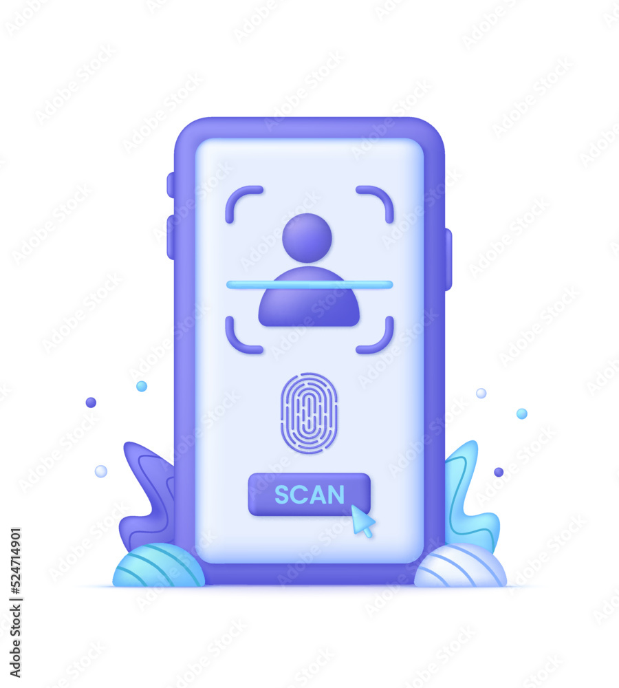 3D Face recognition illustration. Concept of facial recognition, face ... 3D Face recognition illustration. Concept of facial recognition, face ...