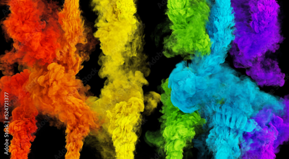 Magic smoke puffs of rainbow colors Stock Illustration | Adobe Stock