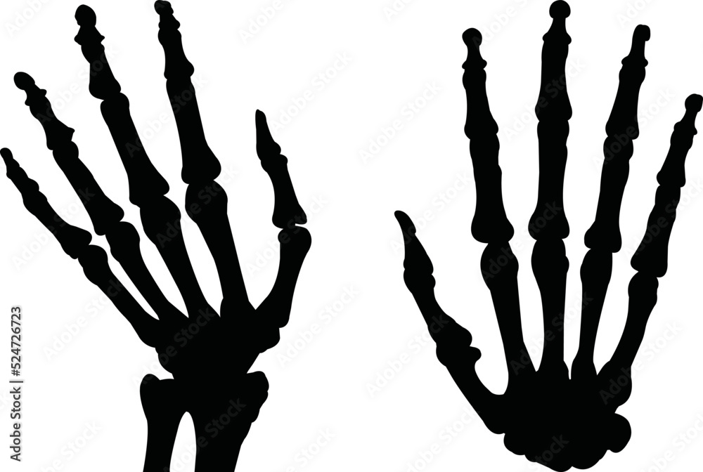 Vetor do Stock: Skeletal Hand Eps Vector, Silhouette, Logo, Skeletal ...