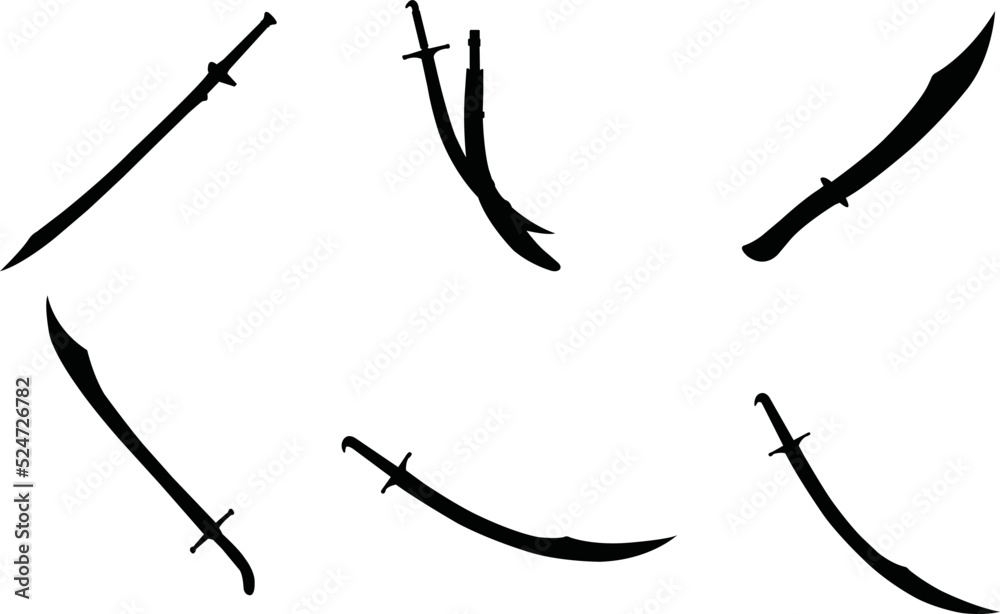 Poster Scimitar Sword Eps Vector, Silhouette, Logo, Scimitar Sword Eps ...