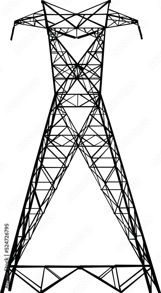 Power Grid Tower Eps Vector, Silhouette, Logo, Power Grid Tower Eps ...