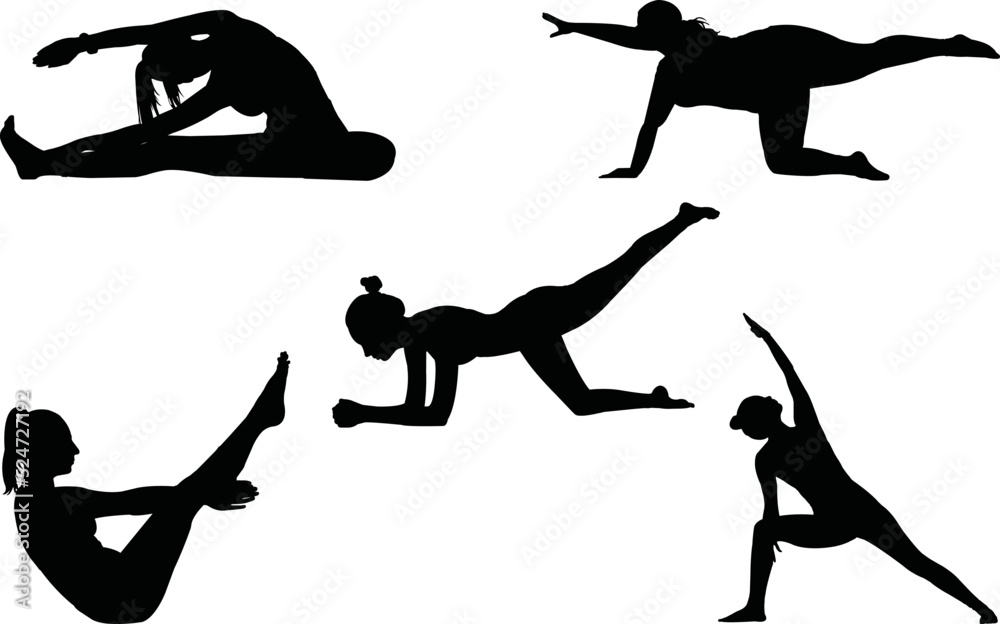 Pilates vector eps, Silhouette, Logo, Pilates vector eps Cut Files for ...