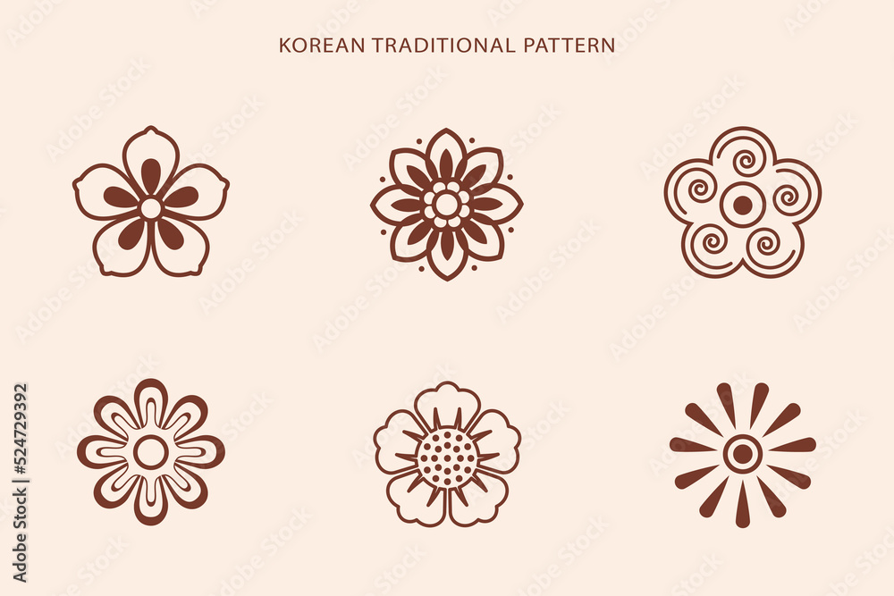Korean traditional line pattern. Asian style. Chinese culture. Korea ...