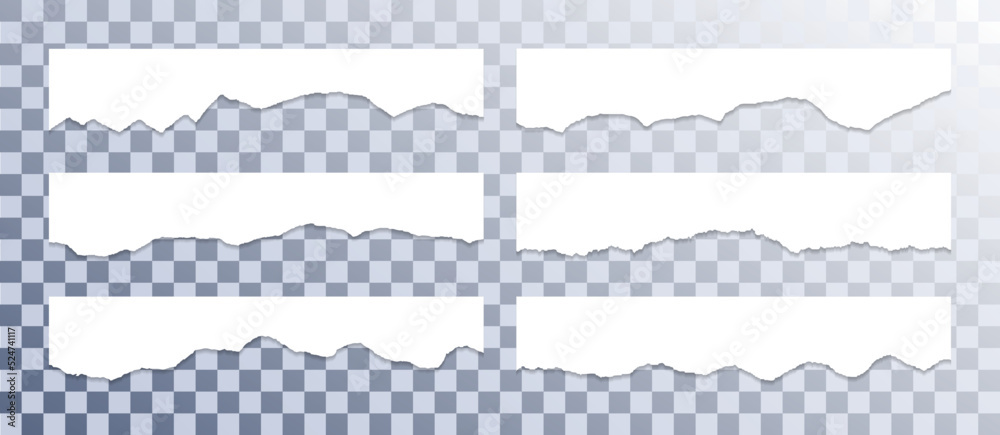 Torn edges of paper, craft design elements vector collection. Ripped ...
