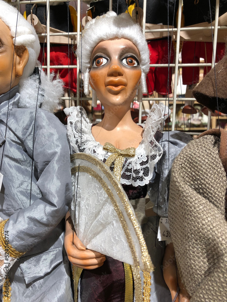 Large marionette of an aristocratic French woman from the court of ...