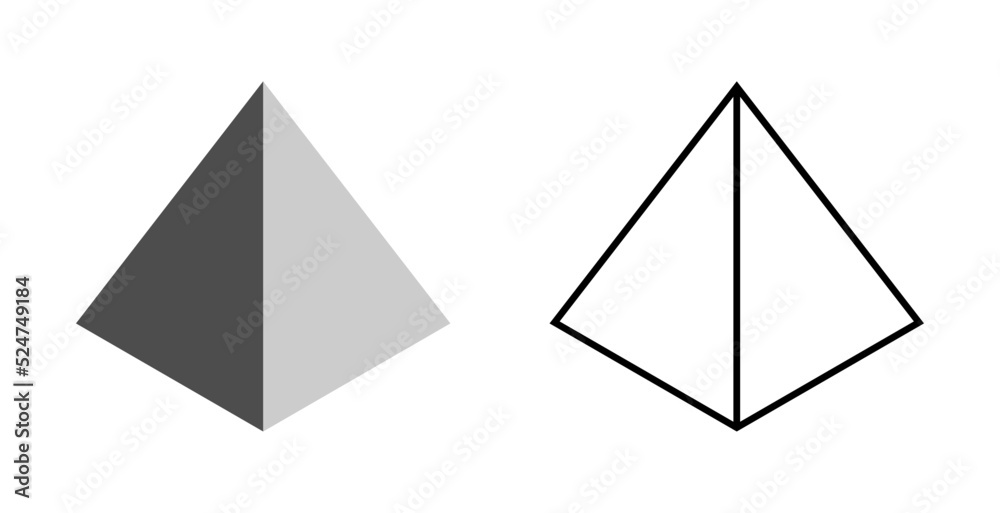 Basic Set of Pyramide Shapes in 3D Style Perspective View. Vector Image ...
