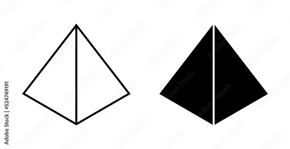 Basic Set of Pyramide Shapes in 3D Style Perspective View. Vector Image ...