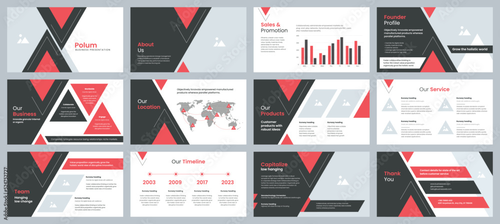 Powerpoint and keynote presentation slides design template. Elements of ...