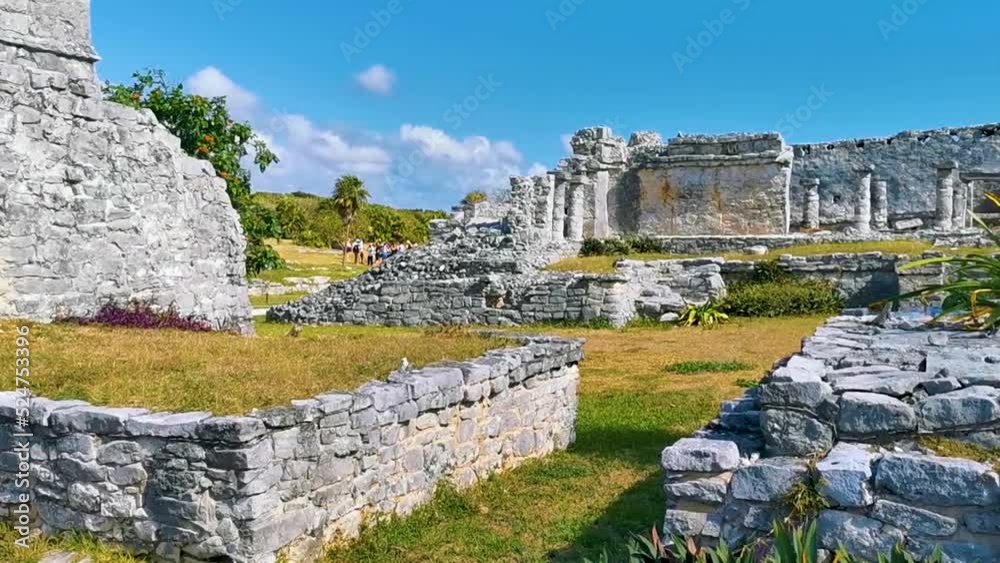 Ancient Tulum ruins Mayan site temple pyramids artifacts seascape ...