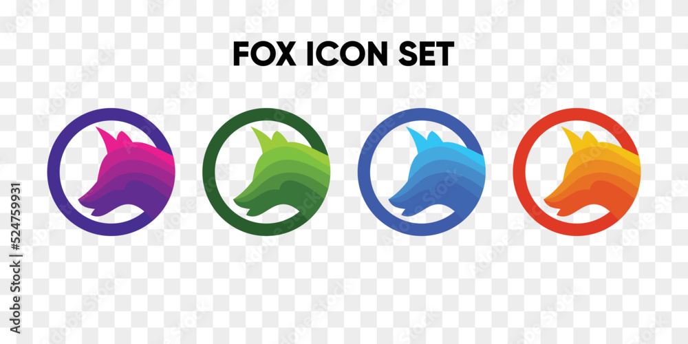 collection of fox badge designs, for games and sports Stock Vector ...