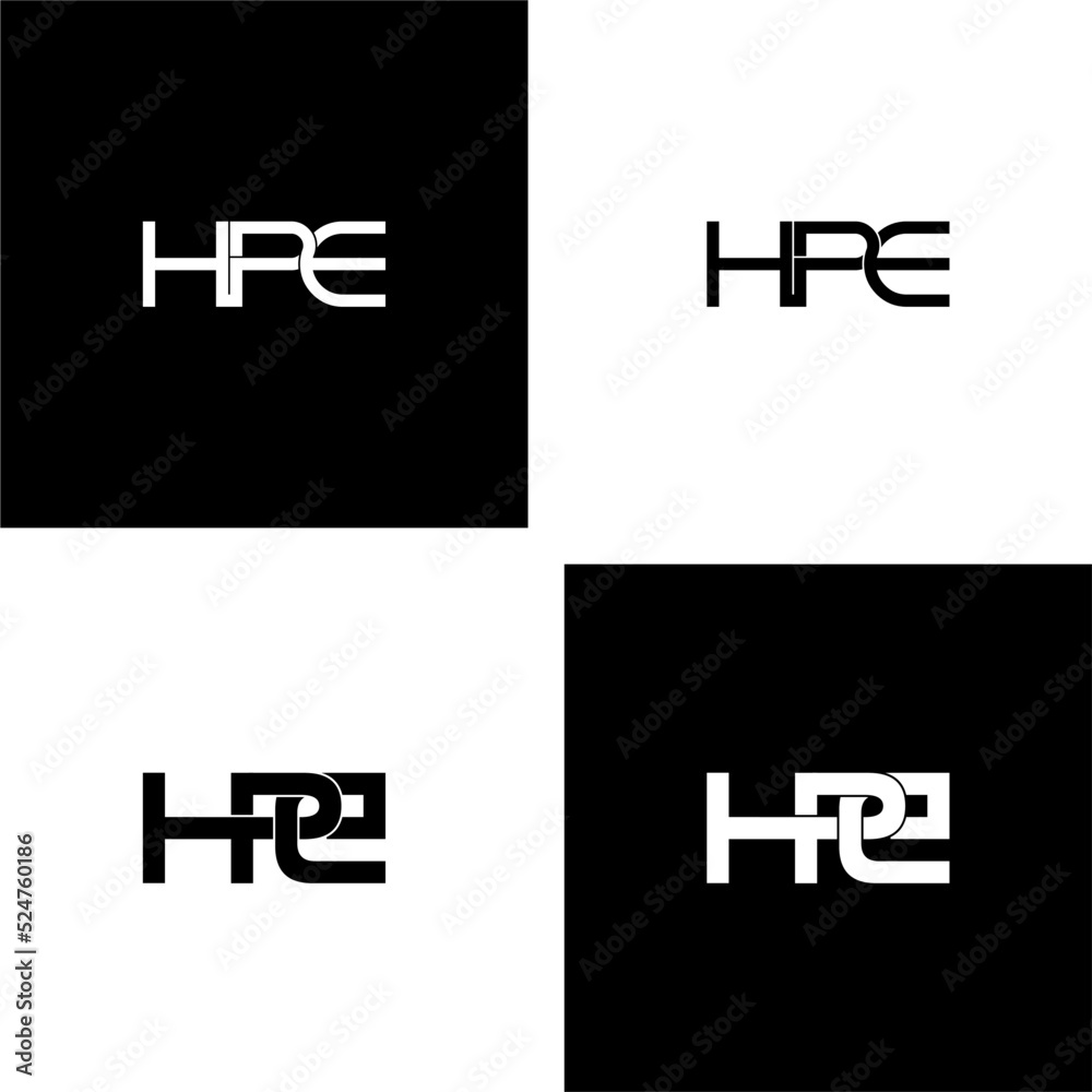 hpe letter original monogram logo design set Stock Vector | Adobe Stock