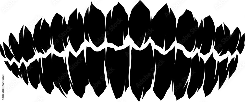 Horror monster and vampire or zombie fangs teeth silhouette ...