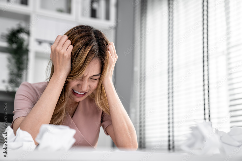 A competent female employee who has become completely exhausted as a ...