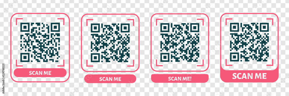 Scan me QR code design. QR code for payment, text transfer with scan me ...