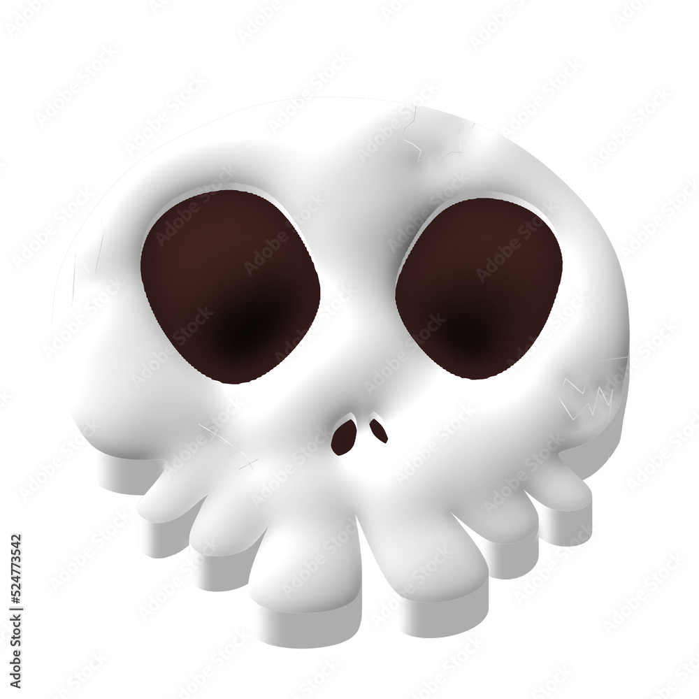 Pirate skull game asset 2D icon transparent background Stock ...