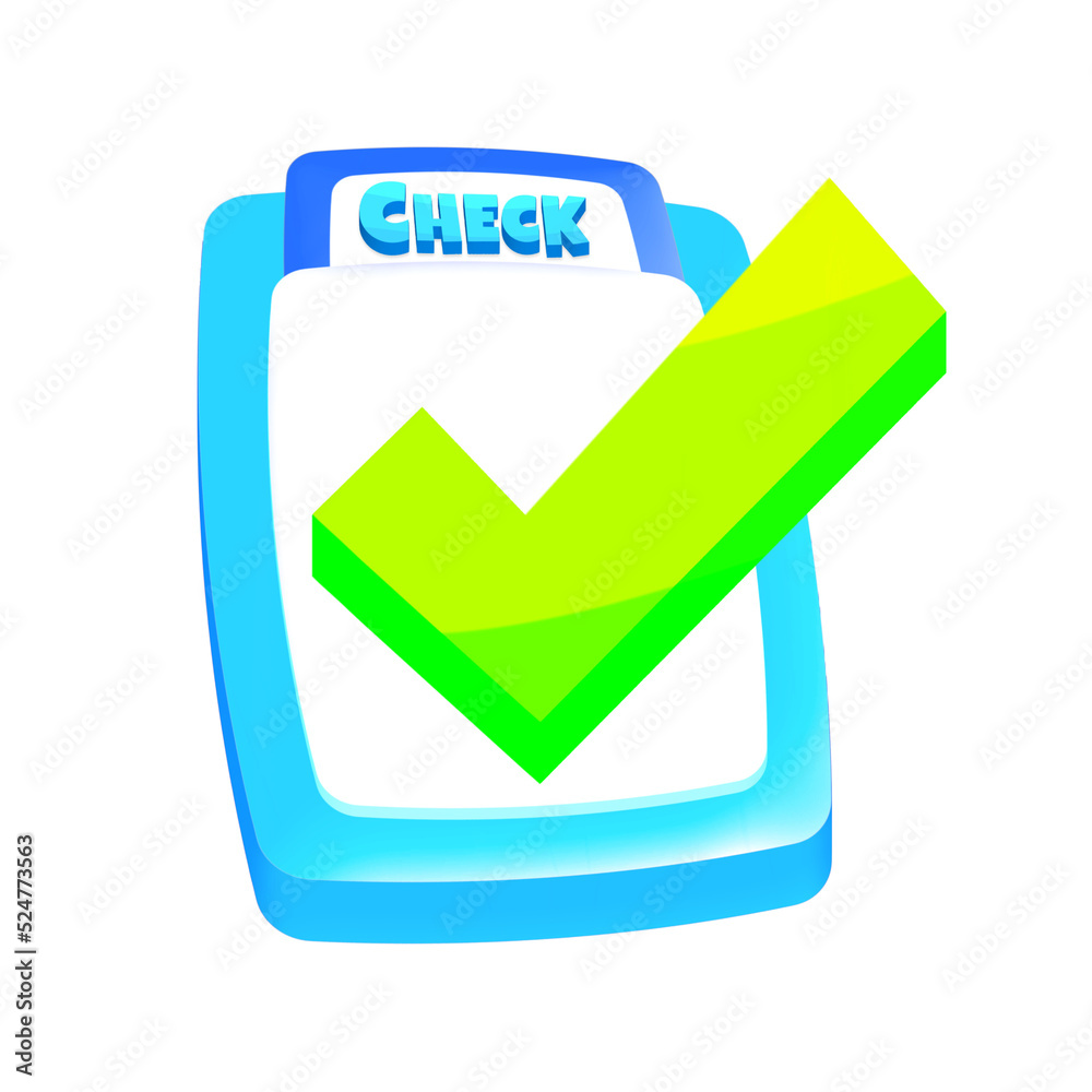 Paper check mark game asset 2D icon transparent background Stock ...