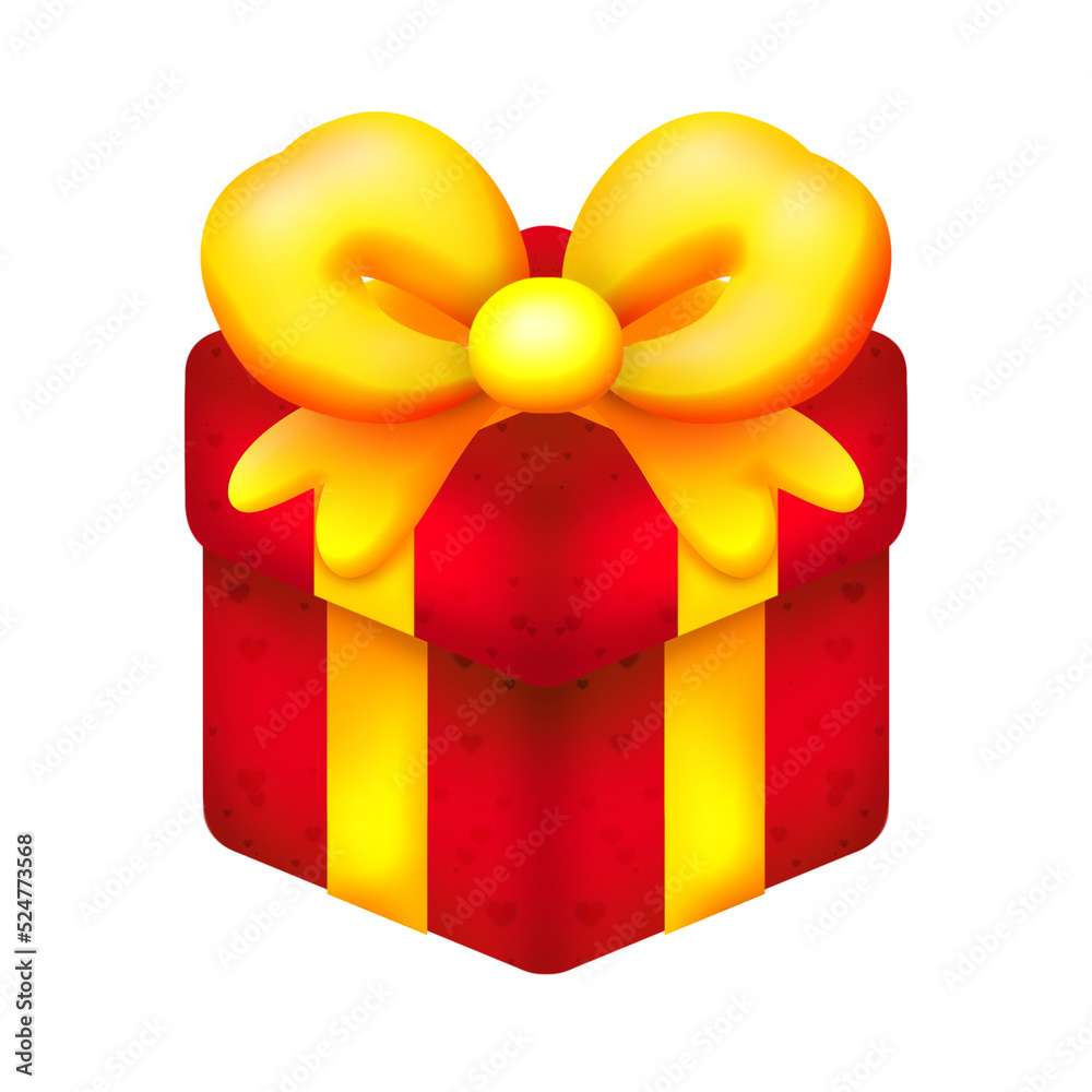 Gift box game asset 2D icon transparent background Stock Illustration ...
