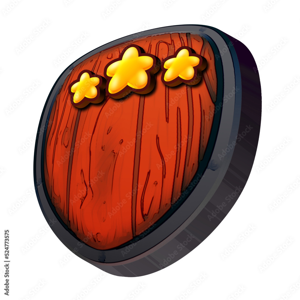 Wooden shield game asset 2D icon transparent background Stock ...
