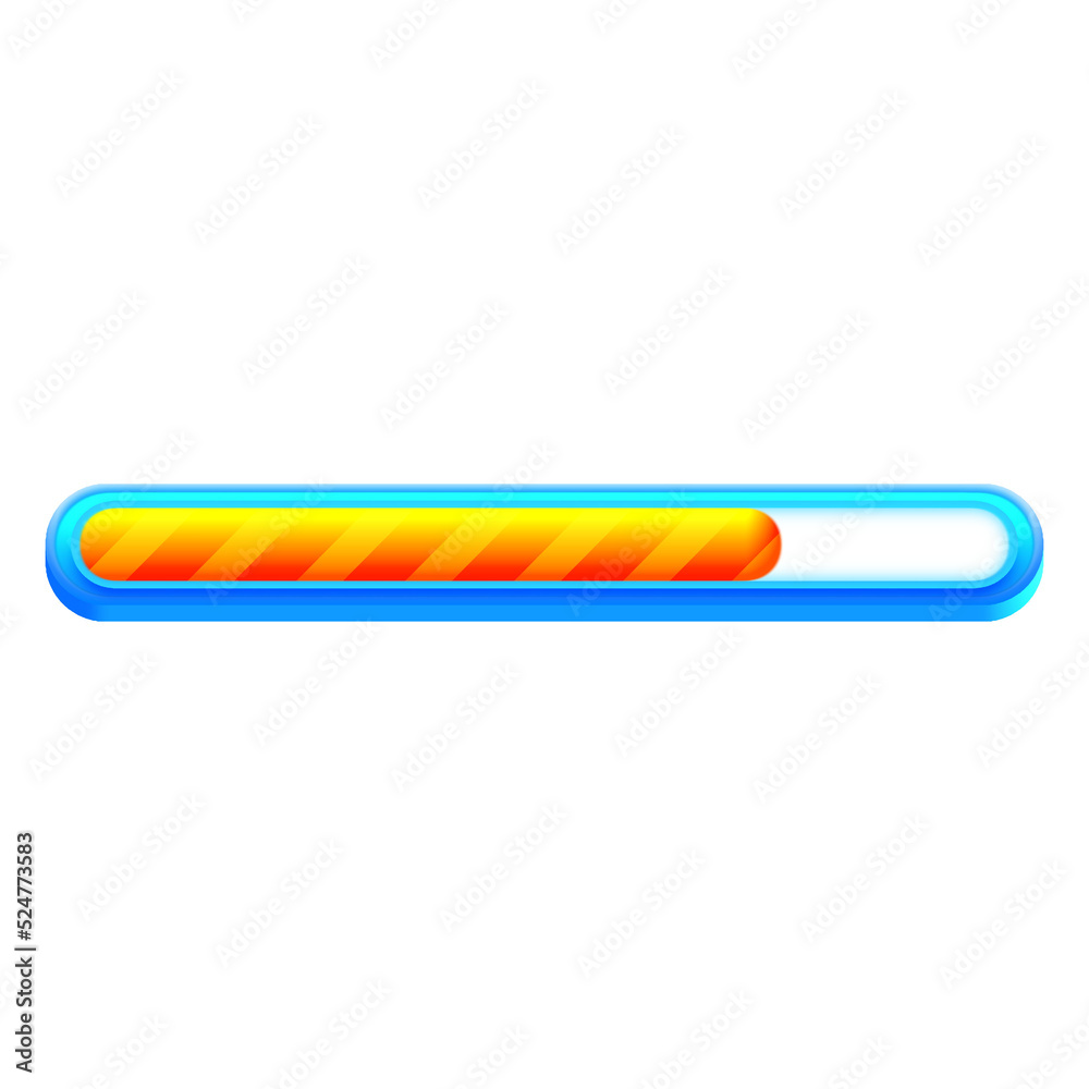 Loading bar 75% 3/4 game asset 2D icon transparent background Stock ...