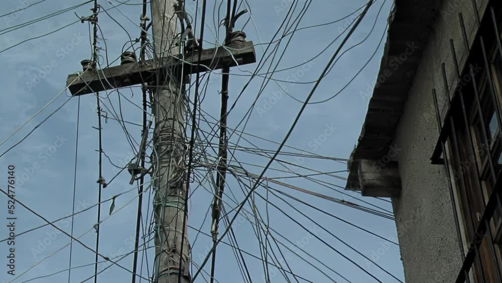 Multiple Power Lines on the Same Post in a Shanty Town in Buenos Aires ...
