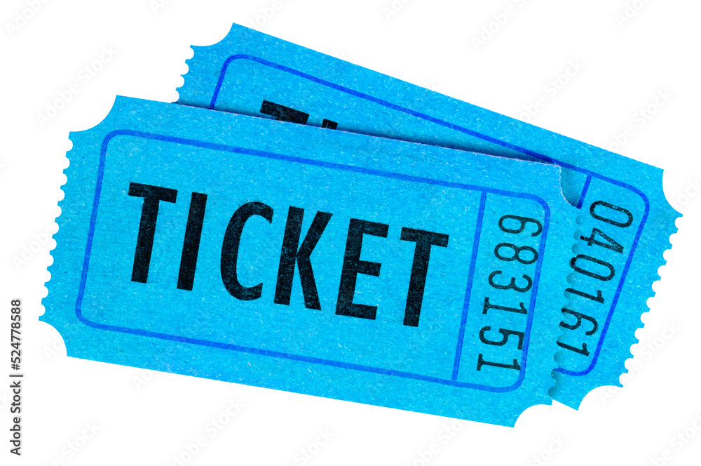 Two blue tickets isolated transparent background photo PNG file Stock ...